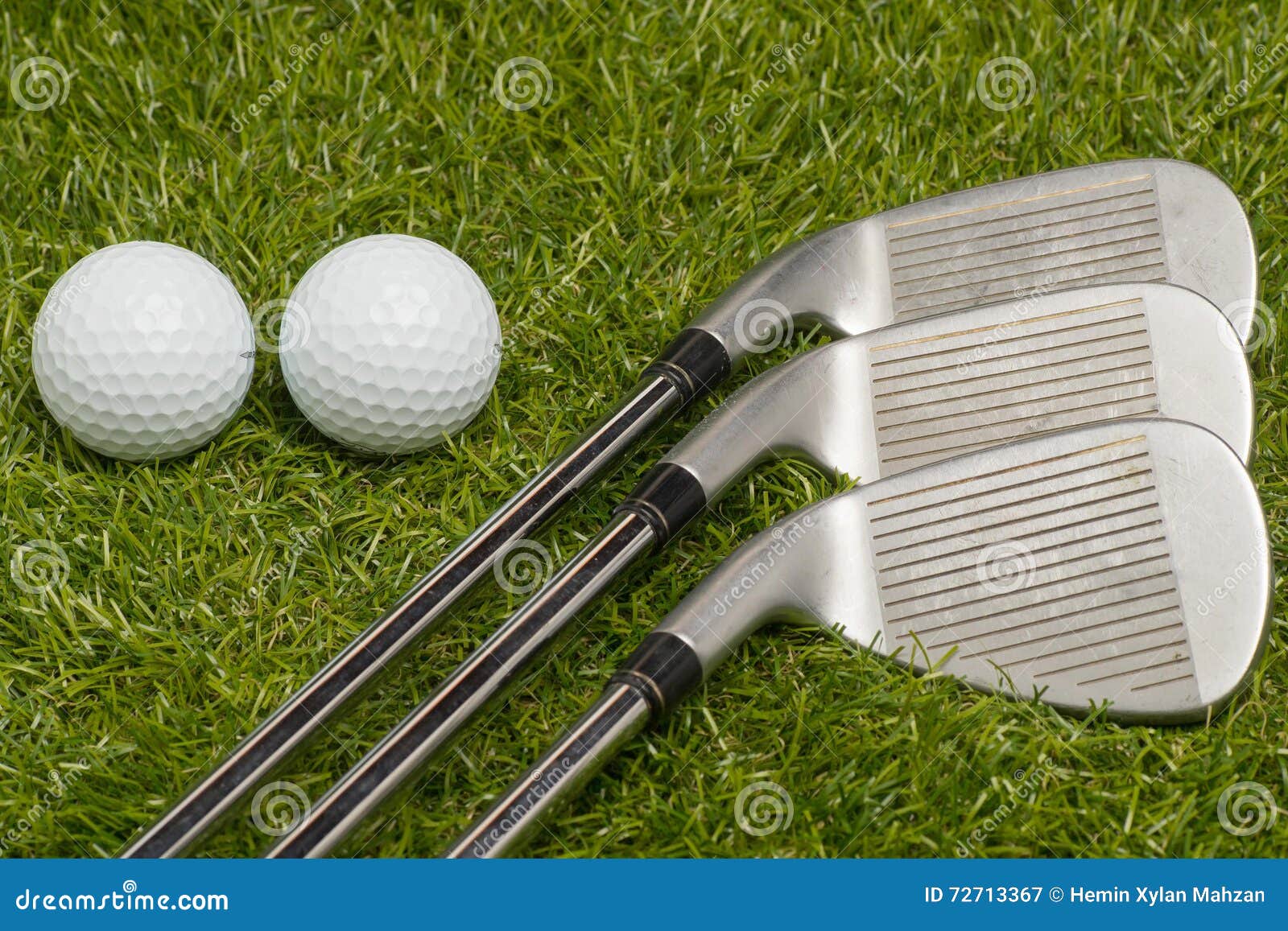 Golf balls and golf clubs stock image. Image of sport - 72713367