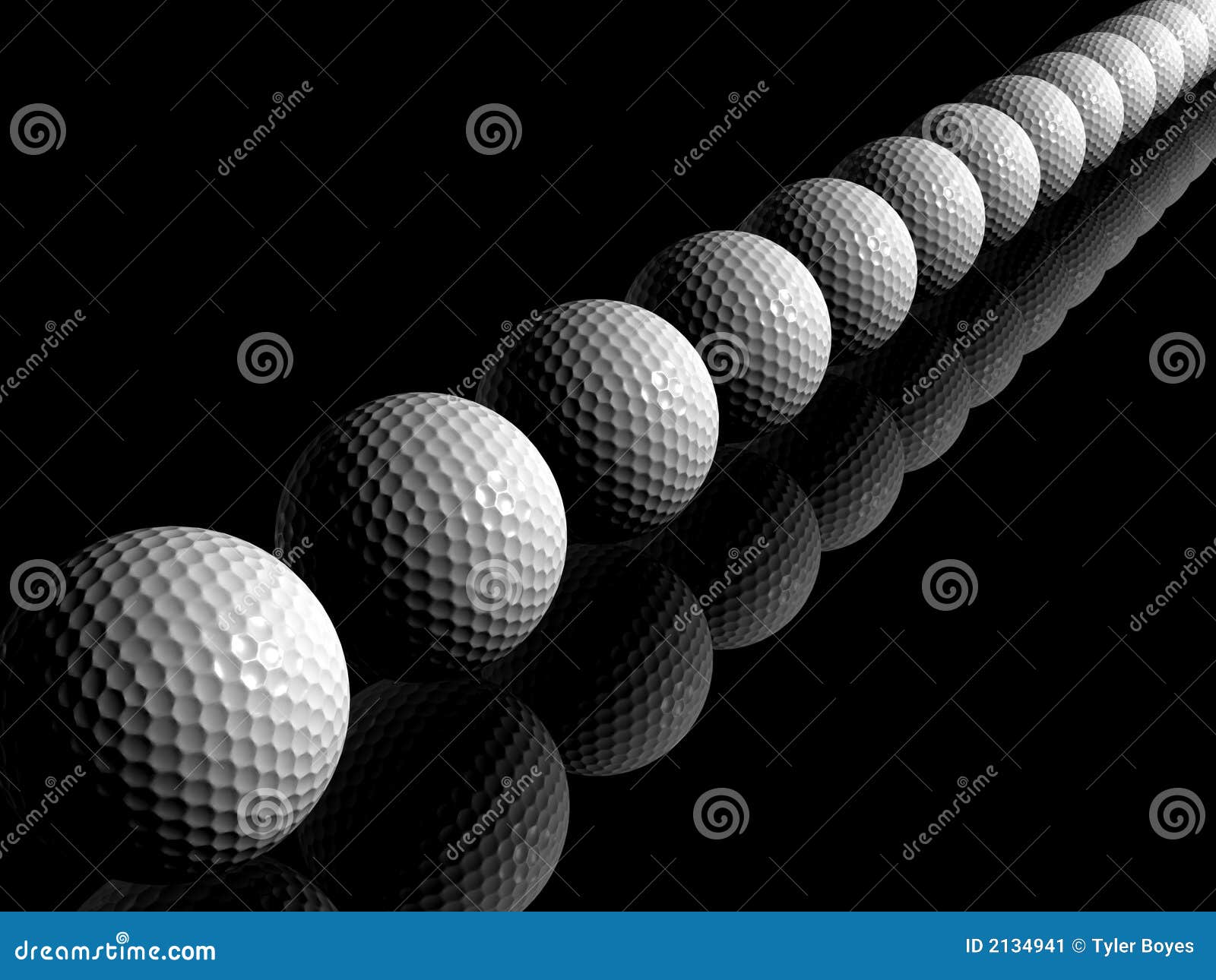 Golf balls in a line stock image. Image of concept, athlete - 2134941