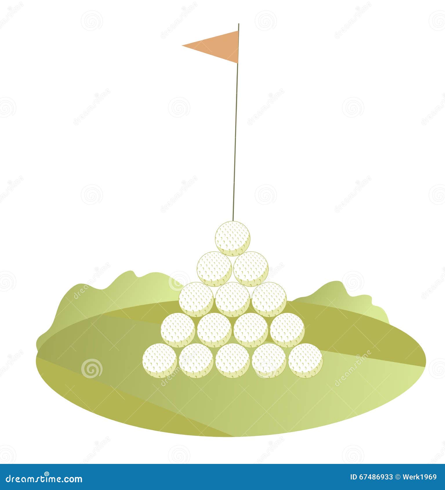 Golf balls pyramid stock vector. Illustration of training - 67486933