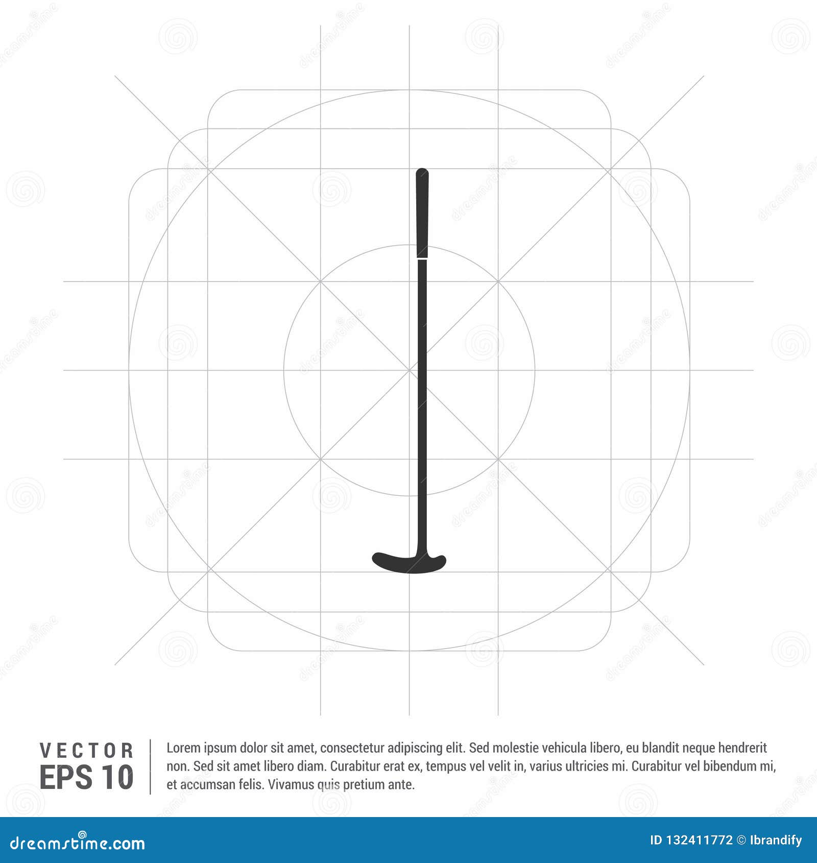 Golf Bat Icon stock vector. Illustration of blank, flag - 132411772