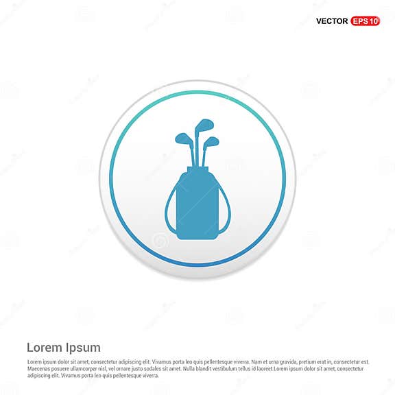 Golf Bat Icon - White Circle Button Stock Vector - Illustration of ...