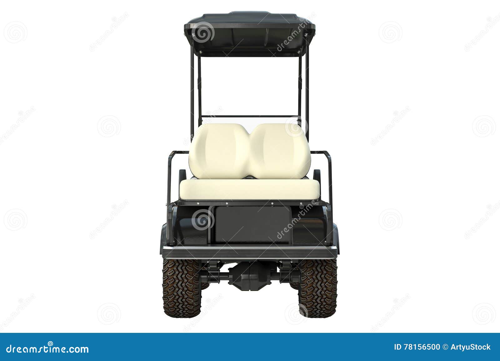 Golf car, back view stock illustration. Illustration of background ...