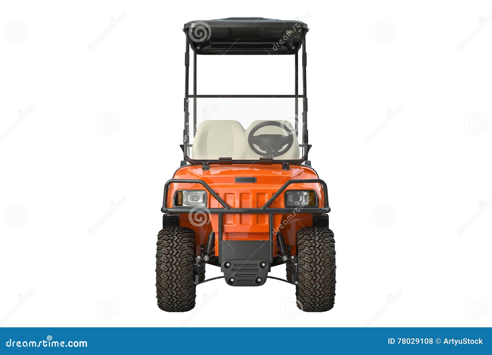 Golf car, front view stock illustration. Illustration of transportation ...