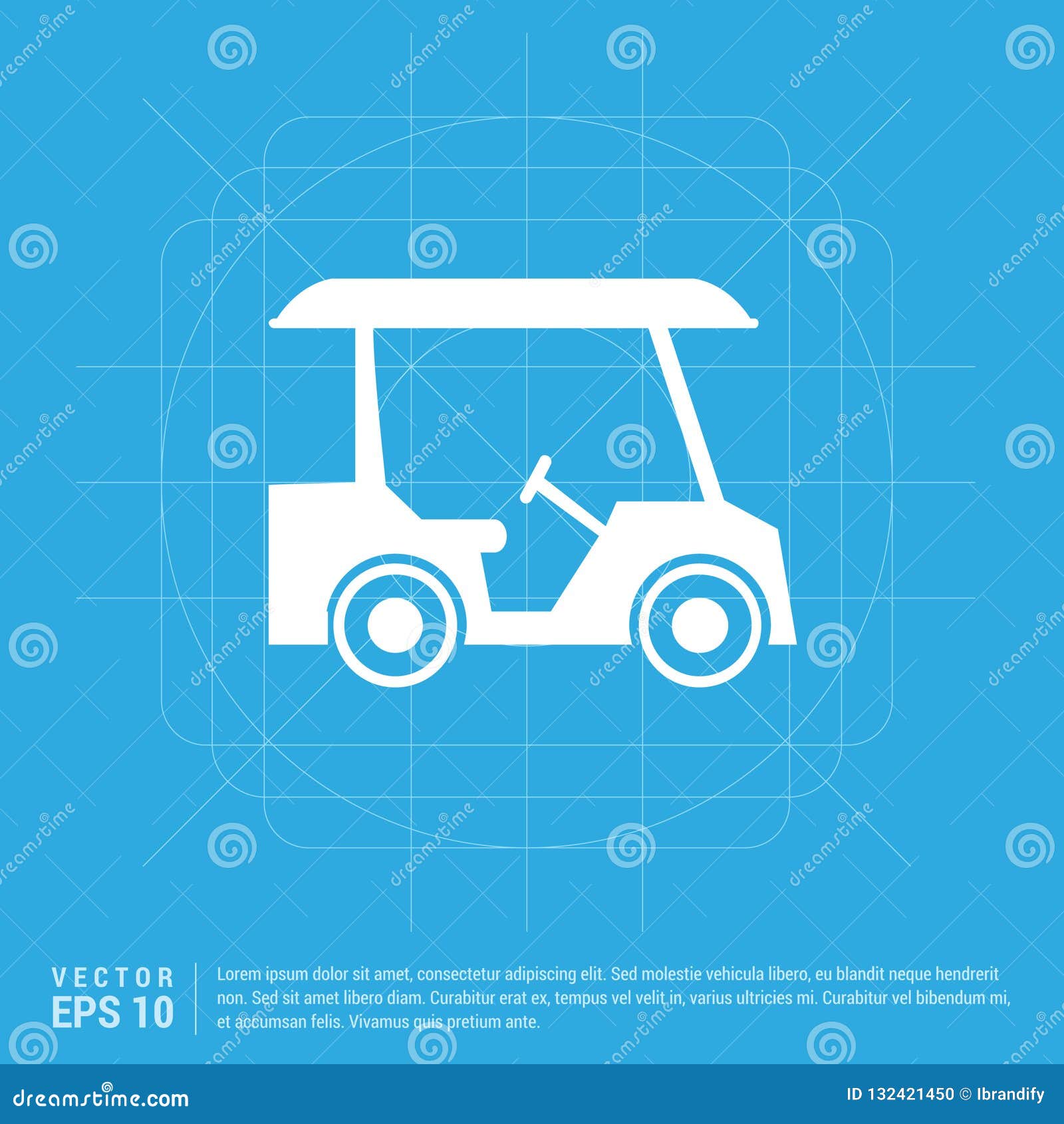 Golf Car Icon stock vector. Illustration of sport, vector - 132421450
