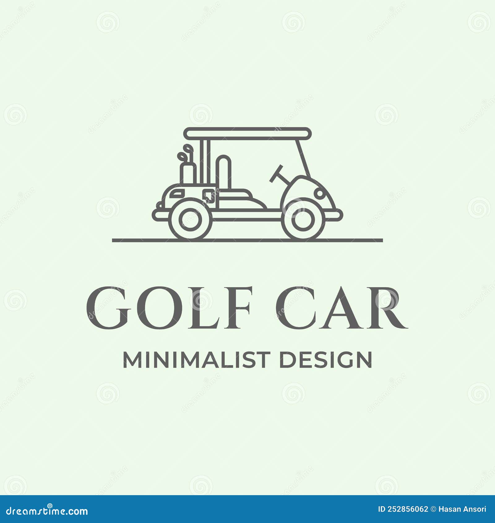 Golf Car Logo Vector Design Minimalist Line Art Stock Vector ...