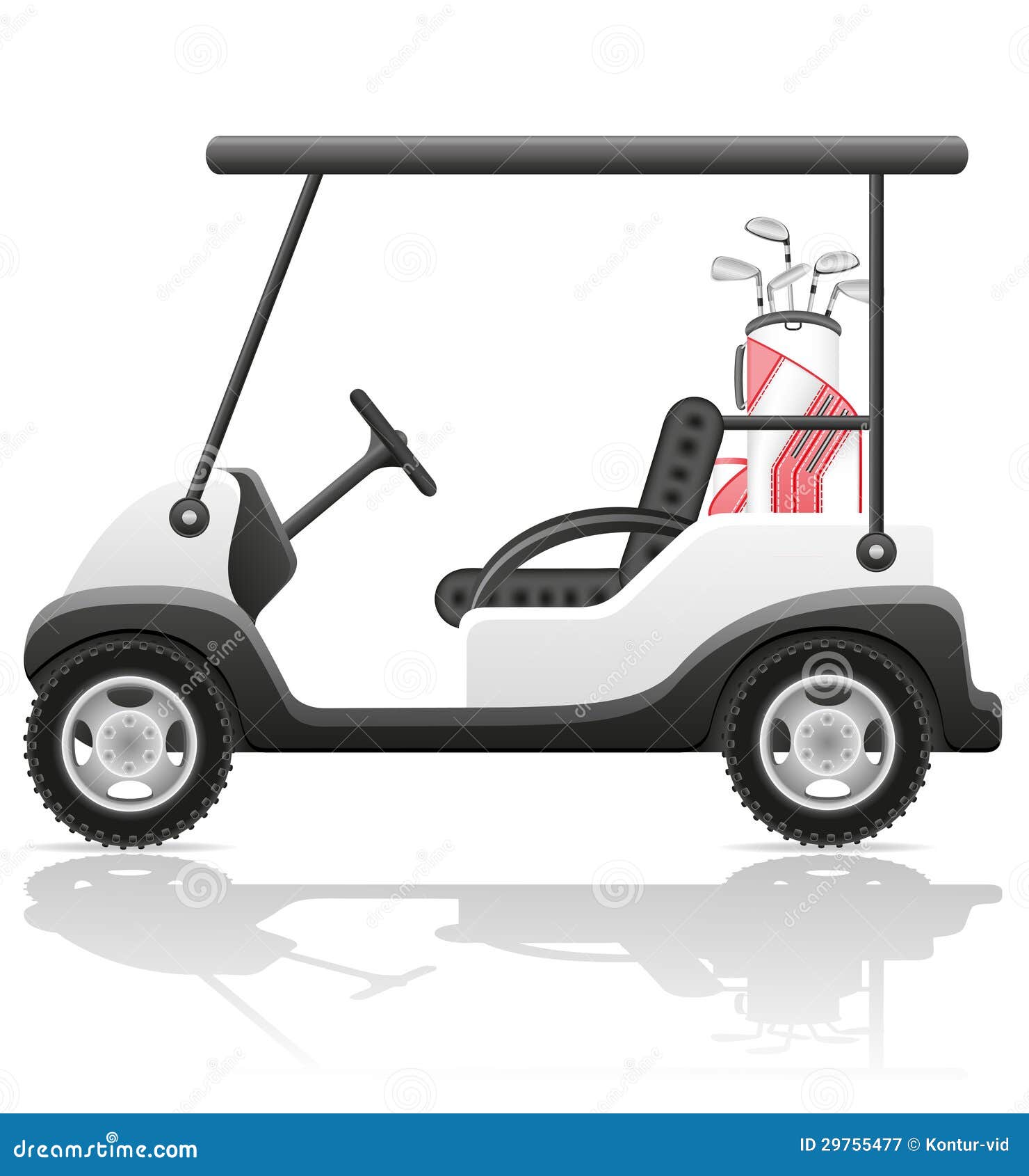 Golf Car Vector Illustration Stock Vector - Illustration of transport ...