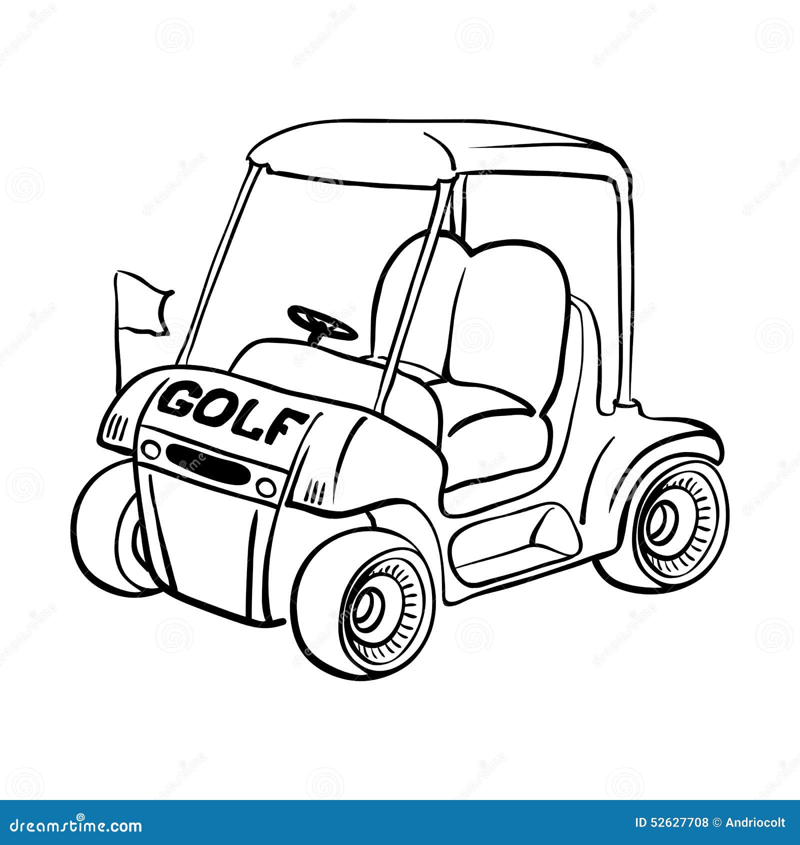 Golf cart stock vector. Illustration of active, layout - 52627708