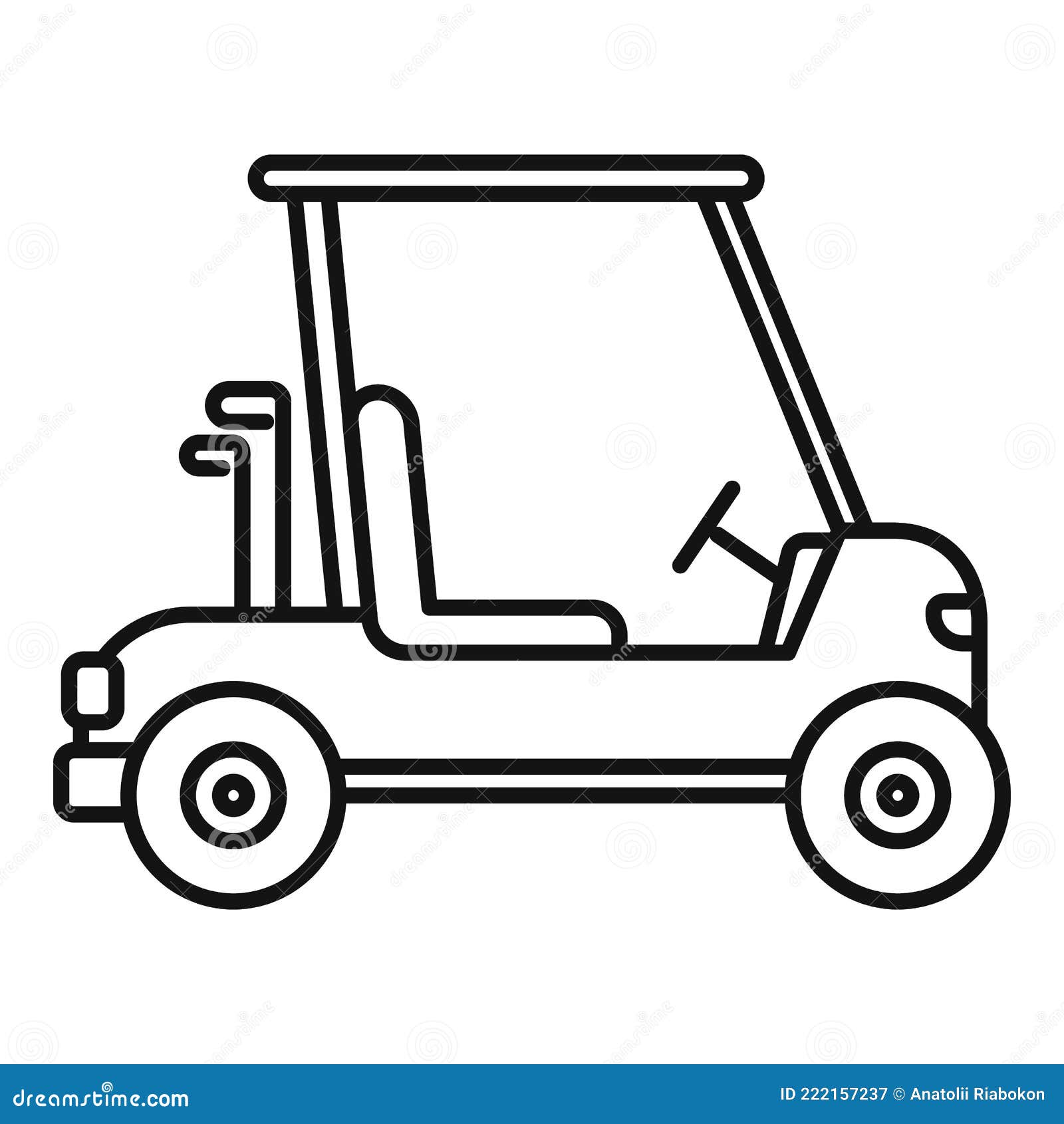 Golf Cart Drive Icon, Outline Style Stock Vector - Illustration of ...