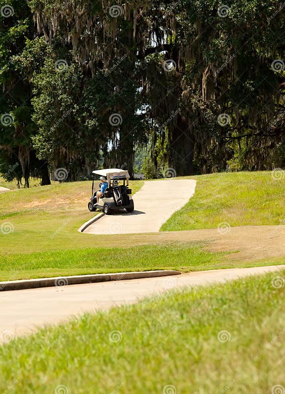 Golf Cart Going Off Cart Path Stock Image - Image of caddy, buggy: 25034033