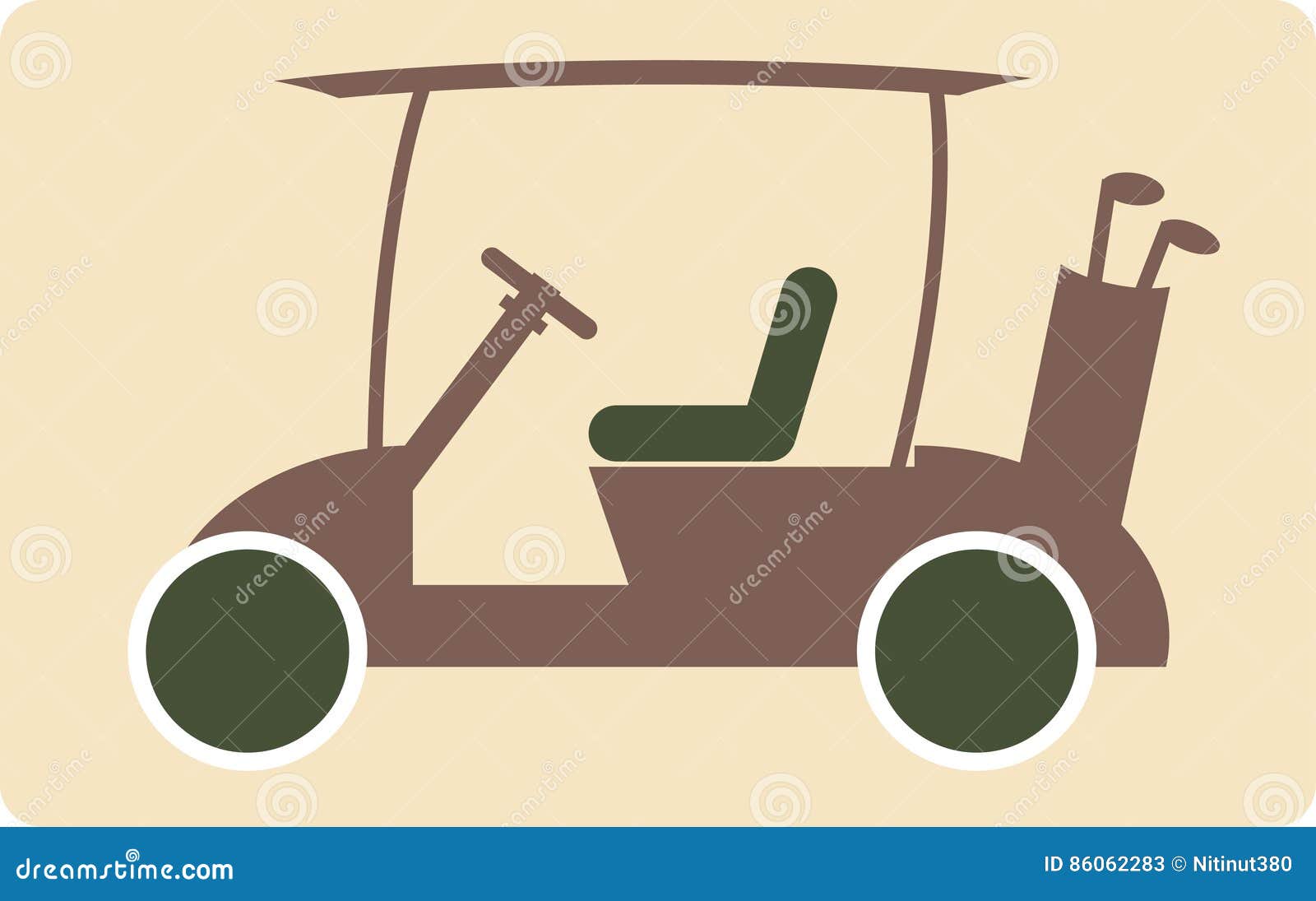 Golf cart or golf car icon stock illustration. Illustration of vehicle ...