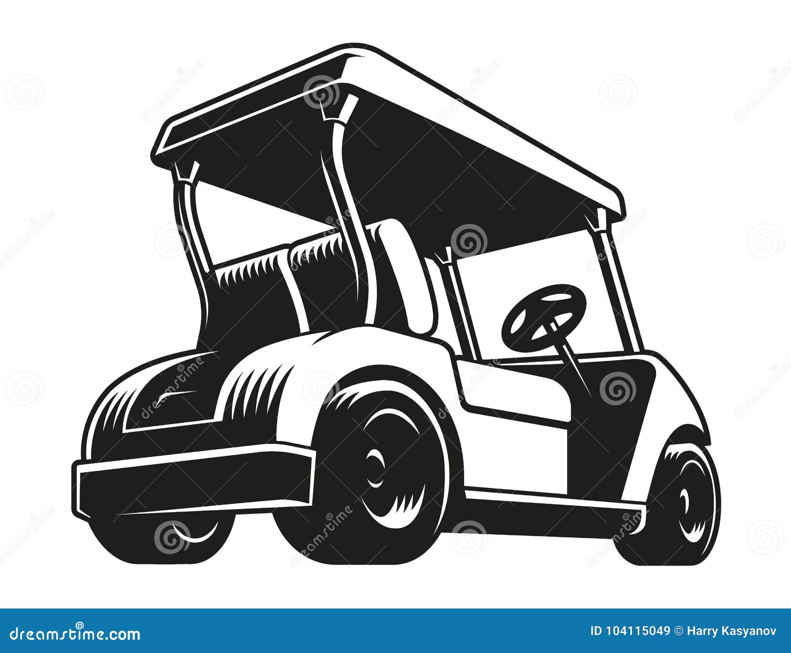 Golf Cart Icon Or Logo In Modern Line Style. Vector Illustration ...