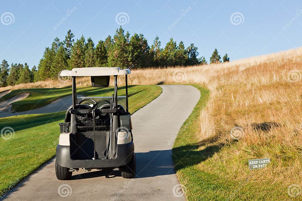 Golf Cart on Path stock image. Image of morning, transportation - 31056537