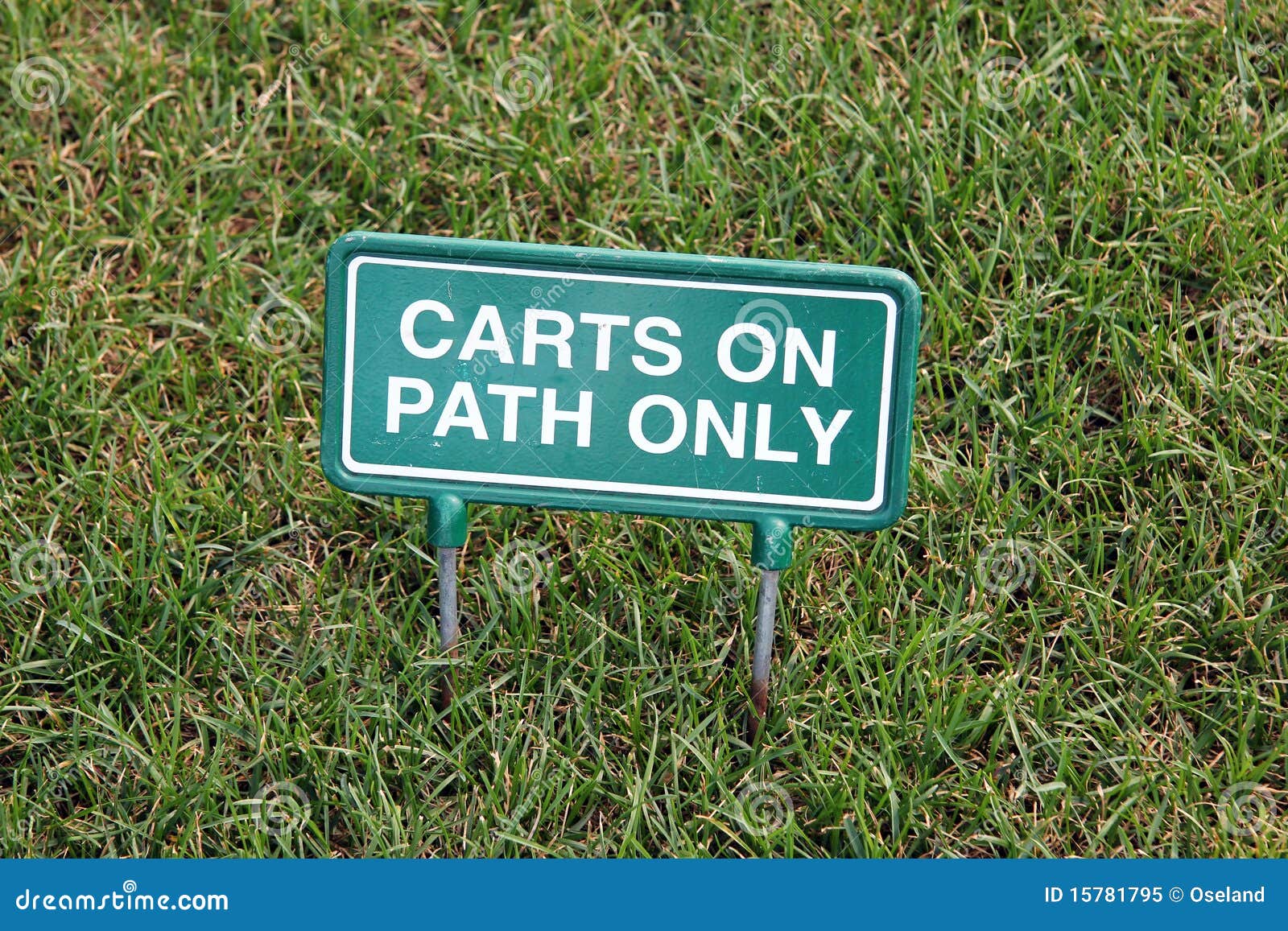 Golf Cart Sign stock image. Image of green, white, grass - 15781795