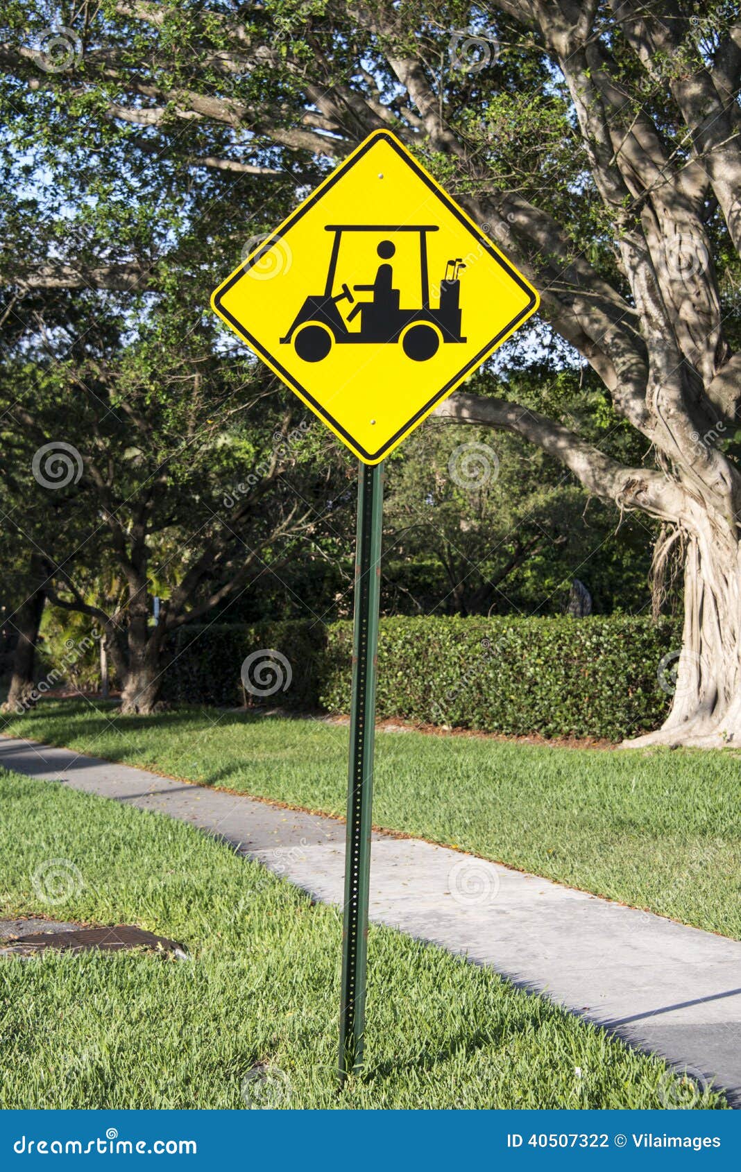 Golf cart sign stock photo. Image of sign, activity, traffic - 40507322