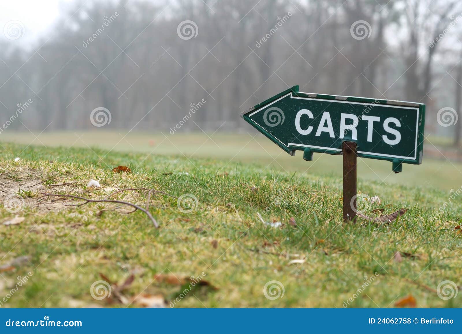 Golf cart sign on course stock photo. Image of signage - 24062758