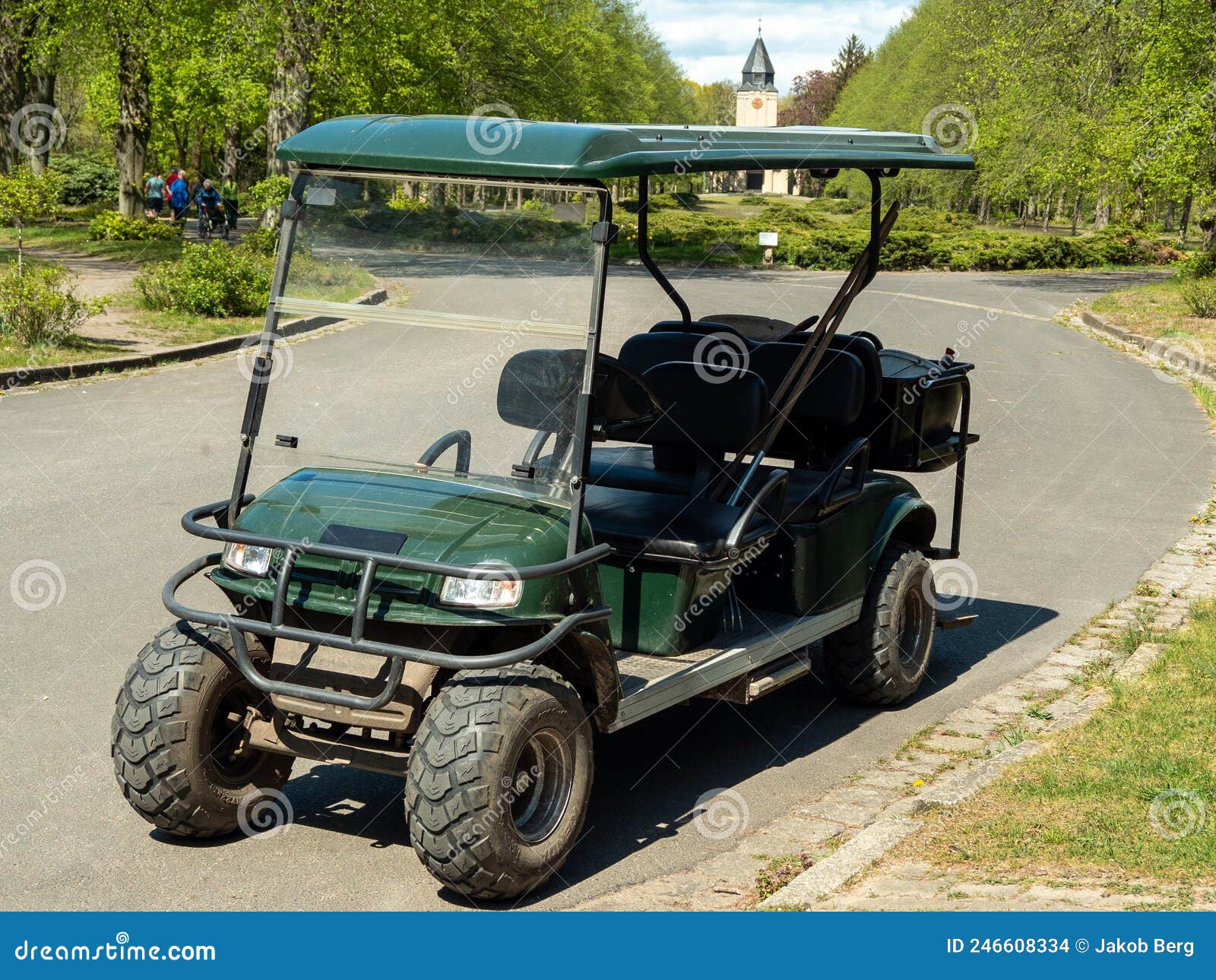 Golf Cart on the Track in the Park. Stock Photo - Image of outdoor ...