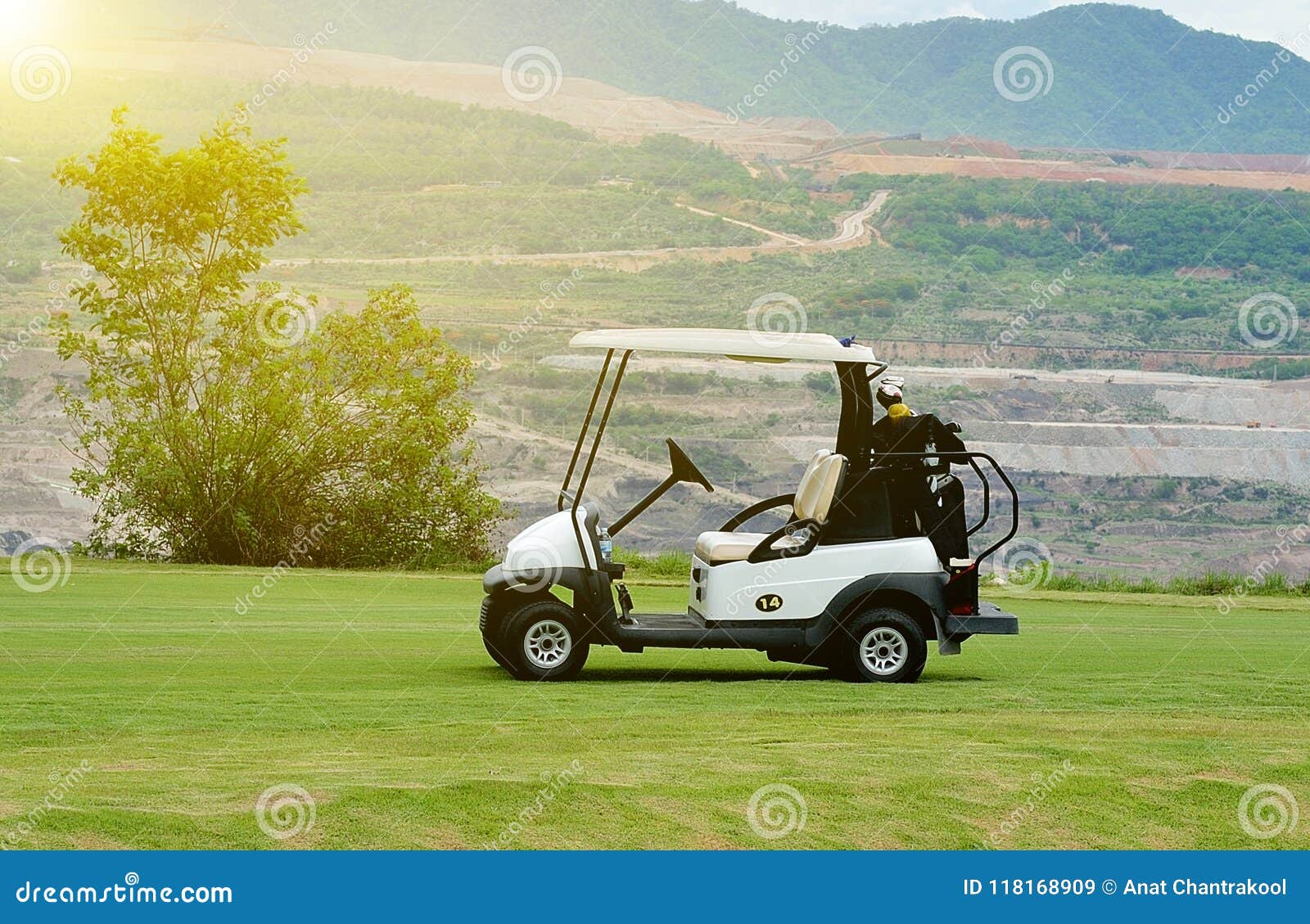 Golf Carts on a Golf Course Stock Image - Image of lifestyle, grass ...