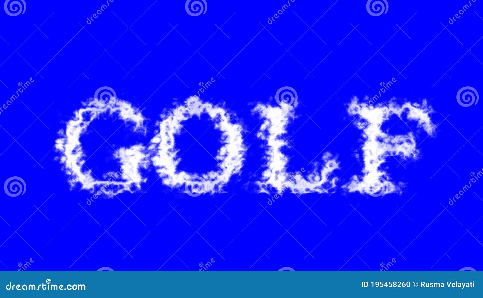 Golf Cloud Text Effect Blue Isolated Background Stock Illustration ...