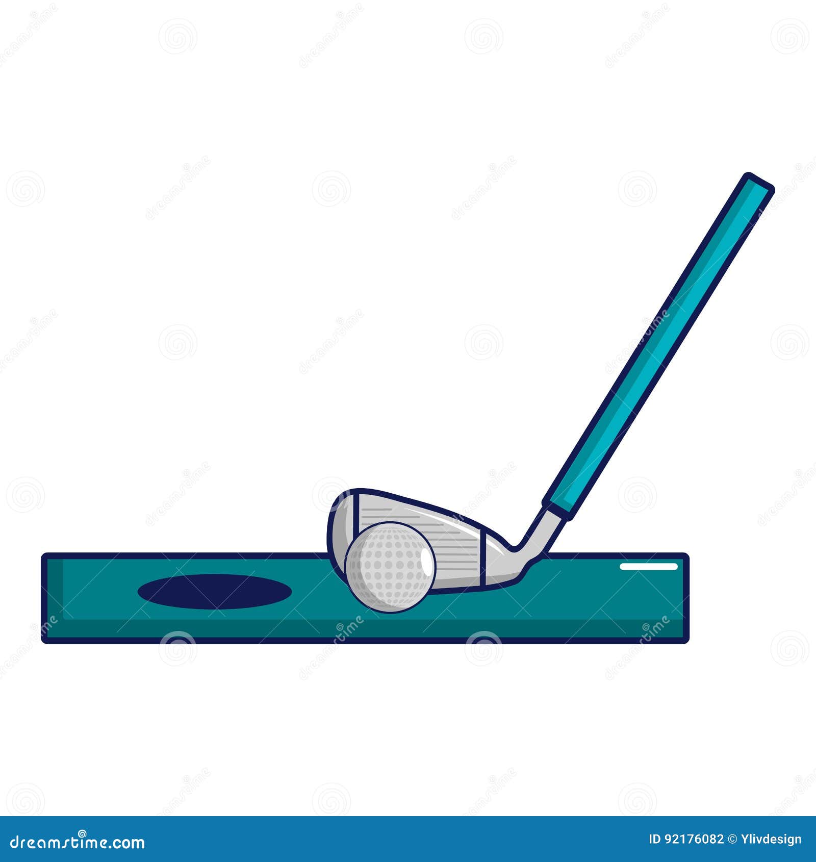 Golf Club and Ball Icon, Cartoon Style Stock Vector - Illustration of ...