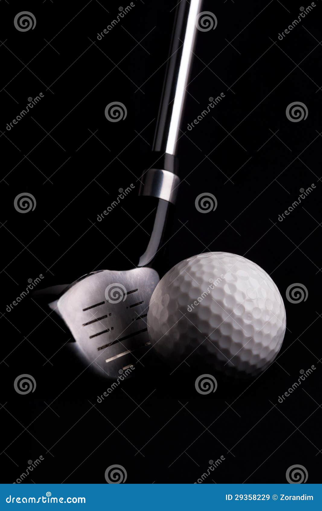 Golf Club with Balls on Black Background Stock Image - Image of ...