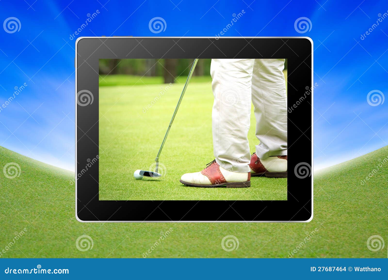 A Golf Club on a Golf Course in Tablet Stock Photo - Image of game ...