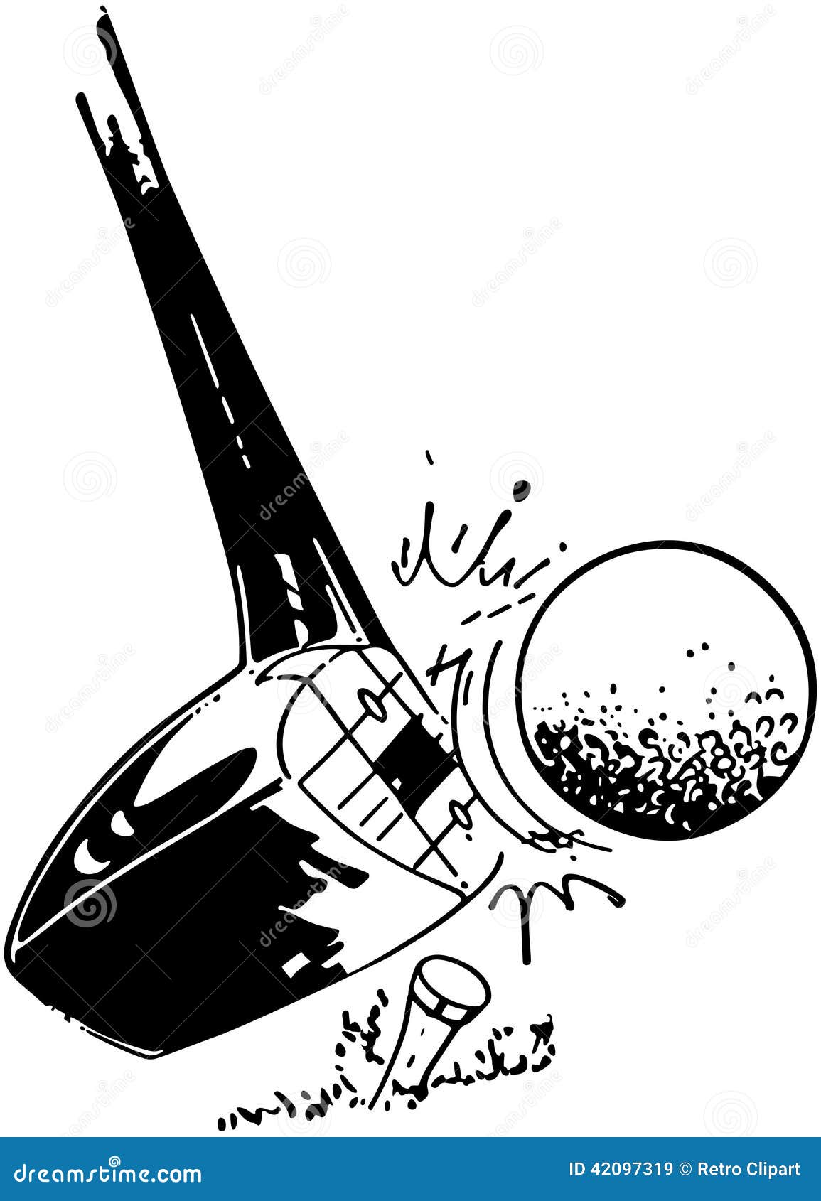 Golf Club Hitting Ball stock vector. Illustration of clip - 42097319