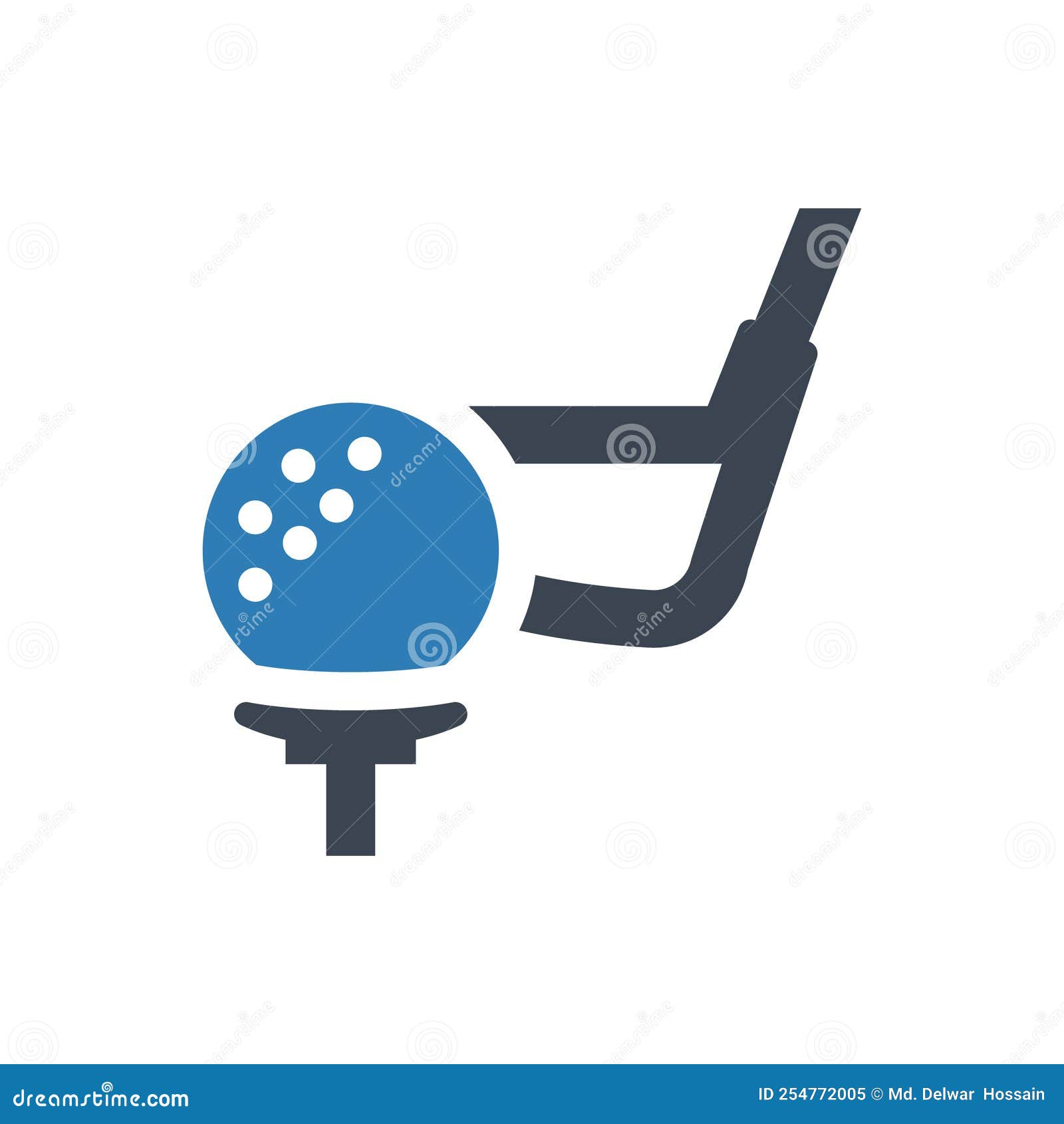 Golf club icon stock vector. Illustration of vector - 254772005