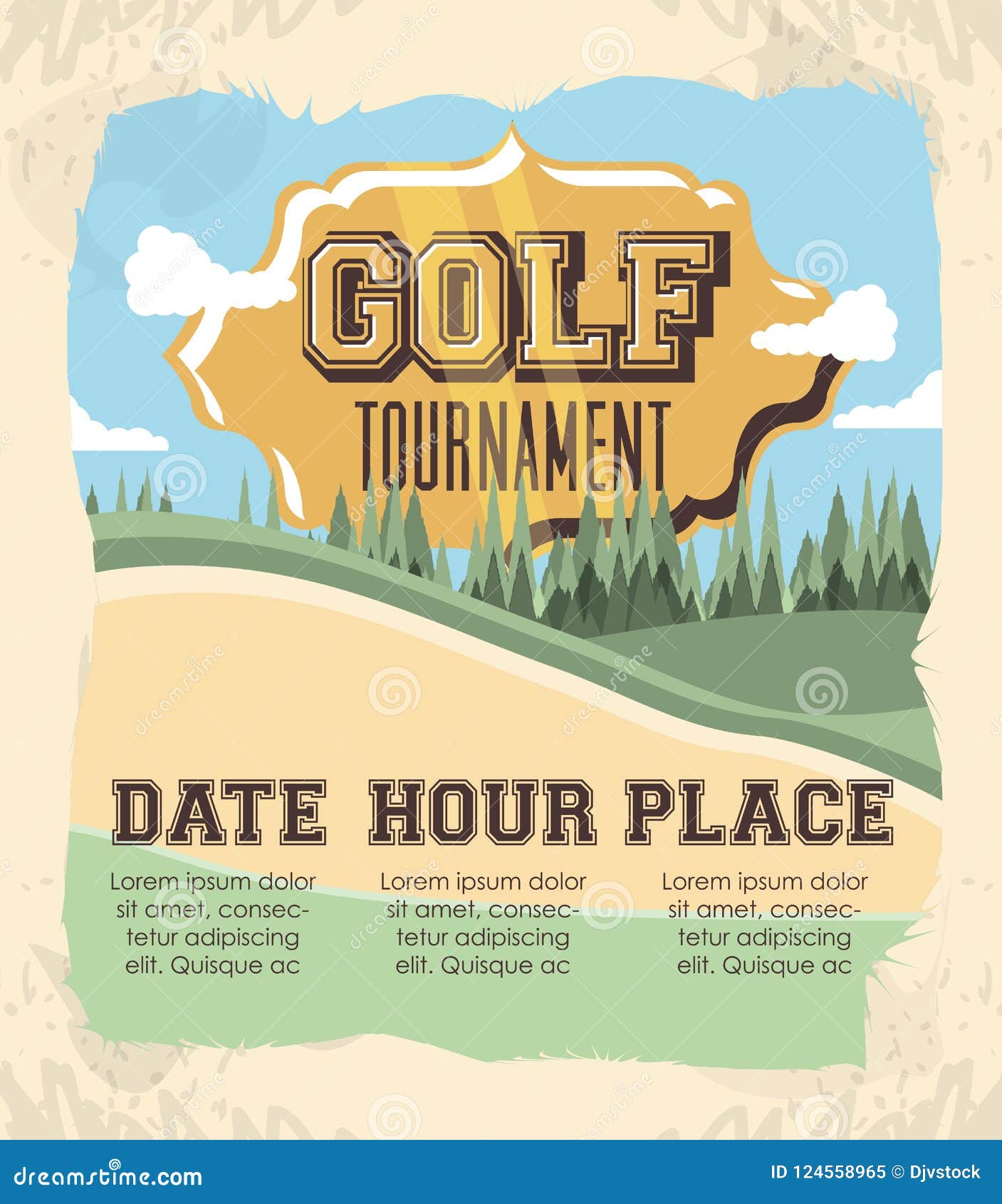 Golf Club Label with Course Stock Vector - Illustration of play, game ...