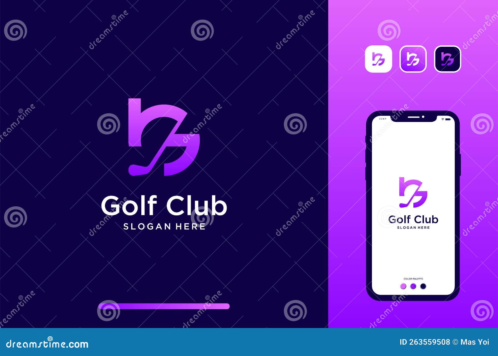 Golf Club Logo Design with Stick Element Stock Vector - Illustration of ...