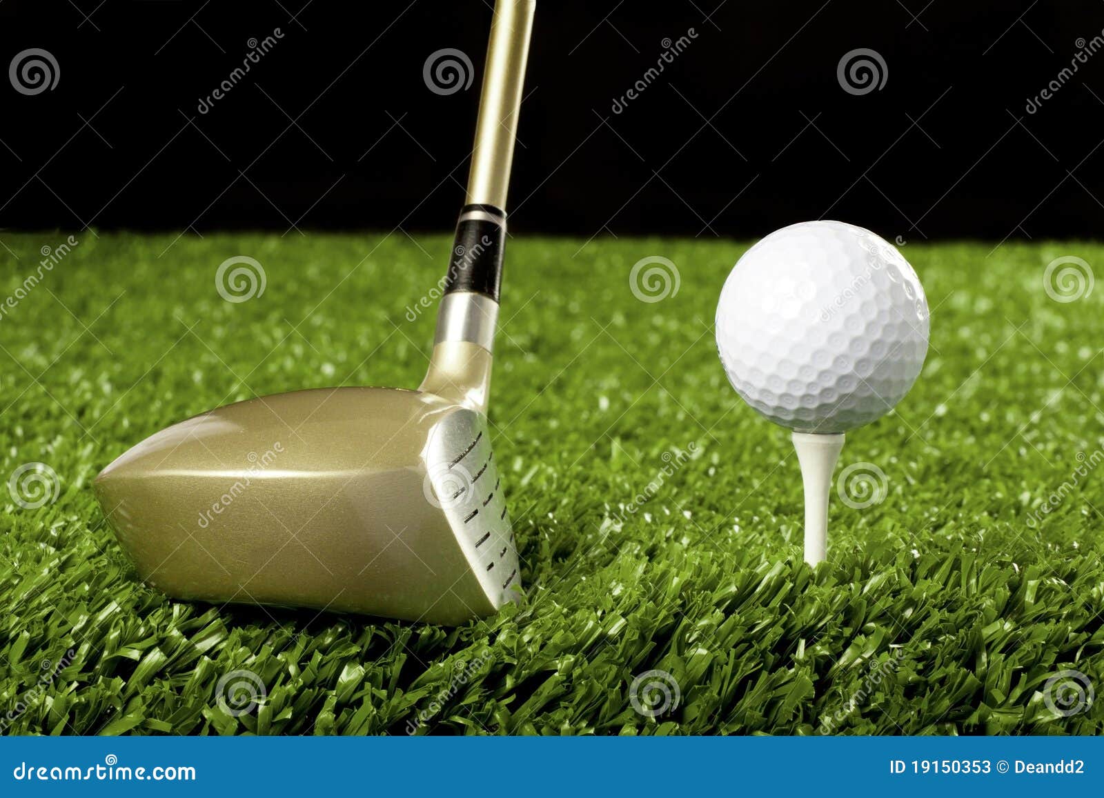 Golf Club New with Ball on Tee 1 Stock Image - Image of driver ...