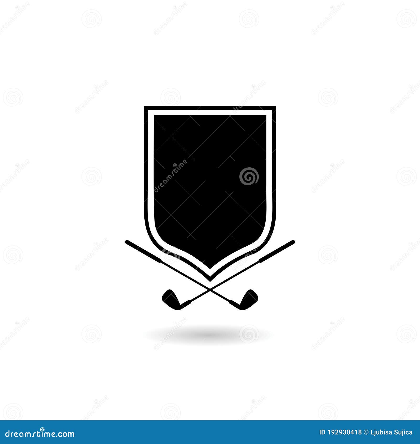 Golf Club Shield Emblem with Shadow Stock Vector - Illustration of ...