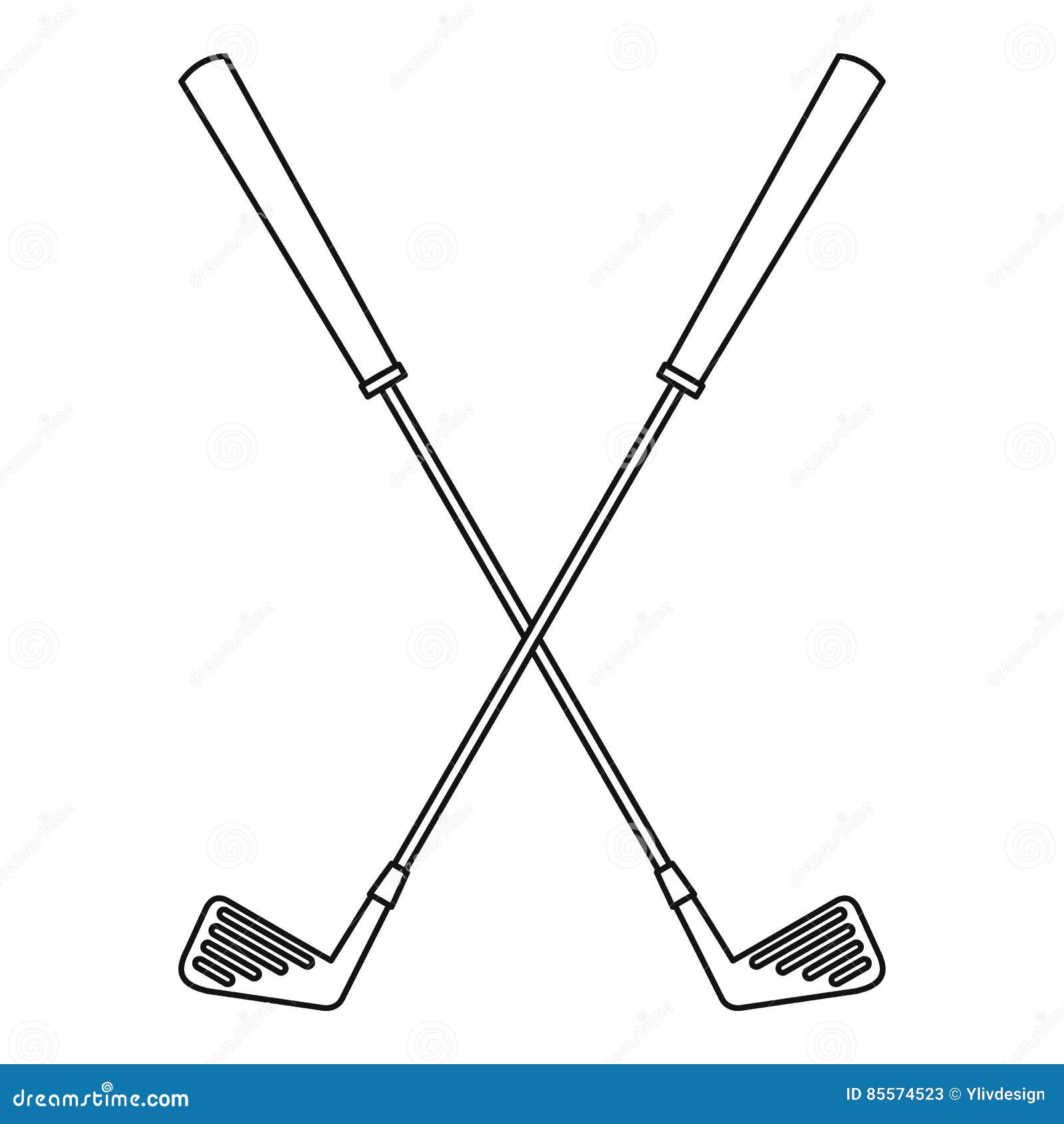 Golf Clubs Icon, Outline Style Stock Vector - Illustration of golf ...