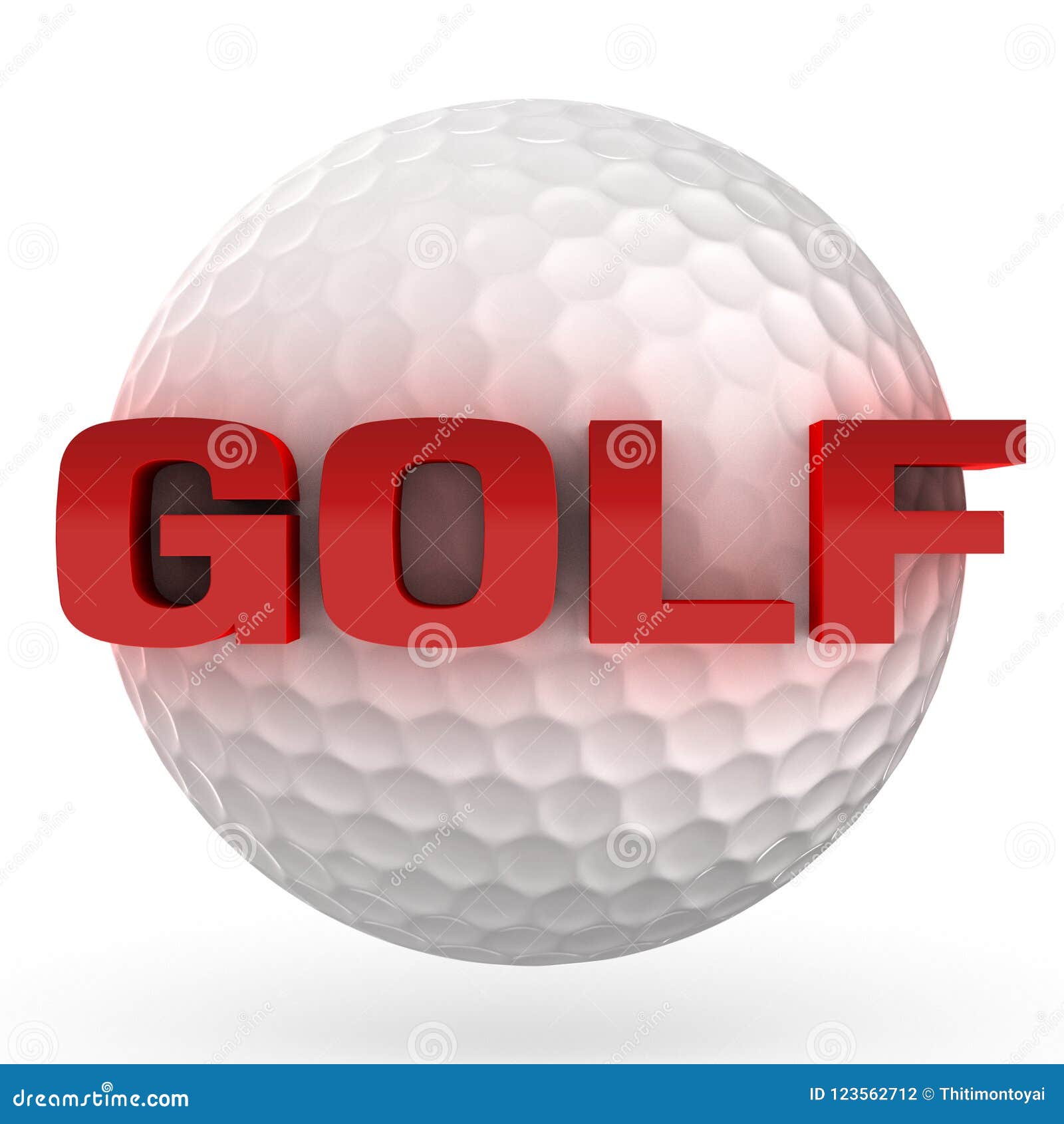 The Word Golf is Three-dimensional Red. Stock Illustration ...