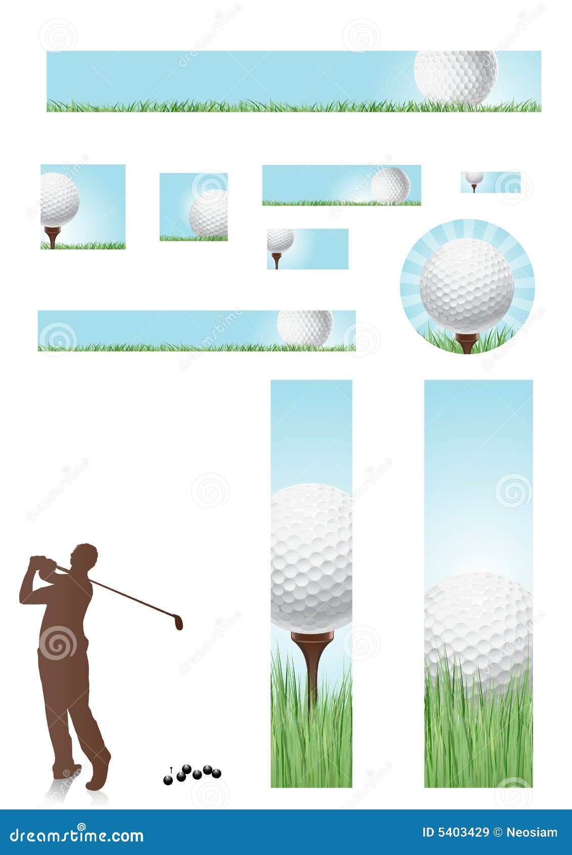 Golf Concept Web banners stock vector. Illustration of summer - 5403429
