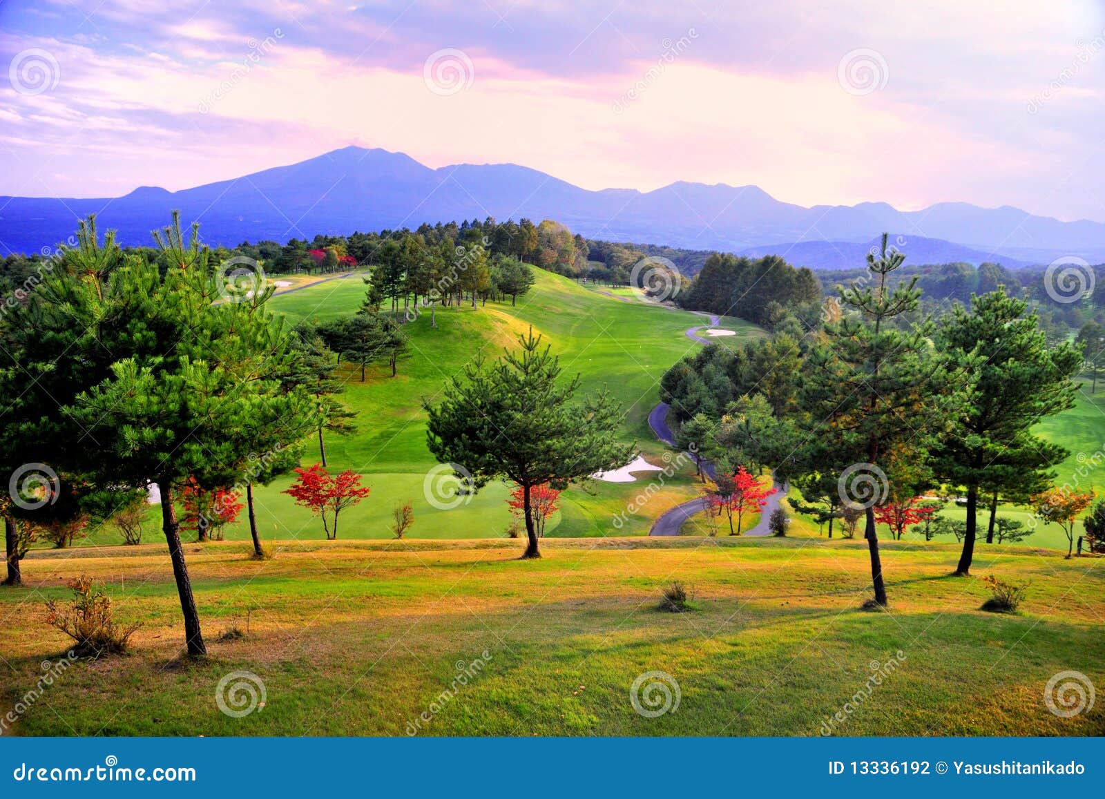 Golf course stock photo. Image of mountain, sunset, resort - 13336192