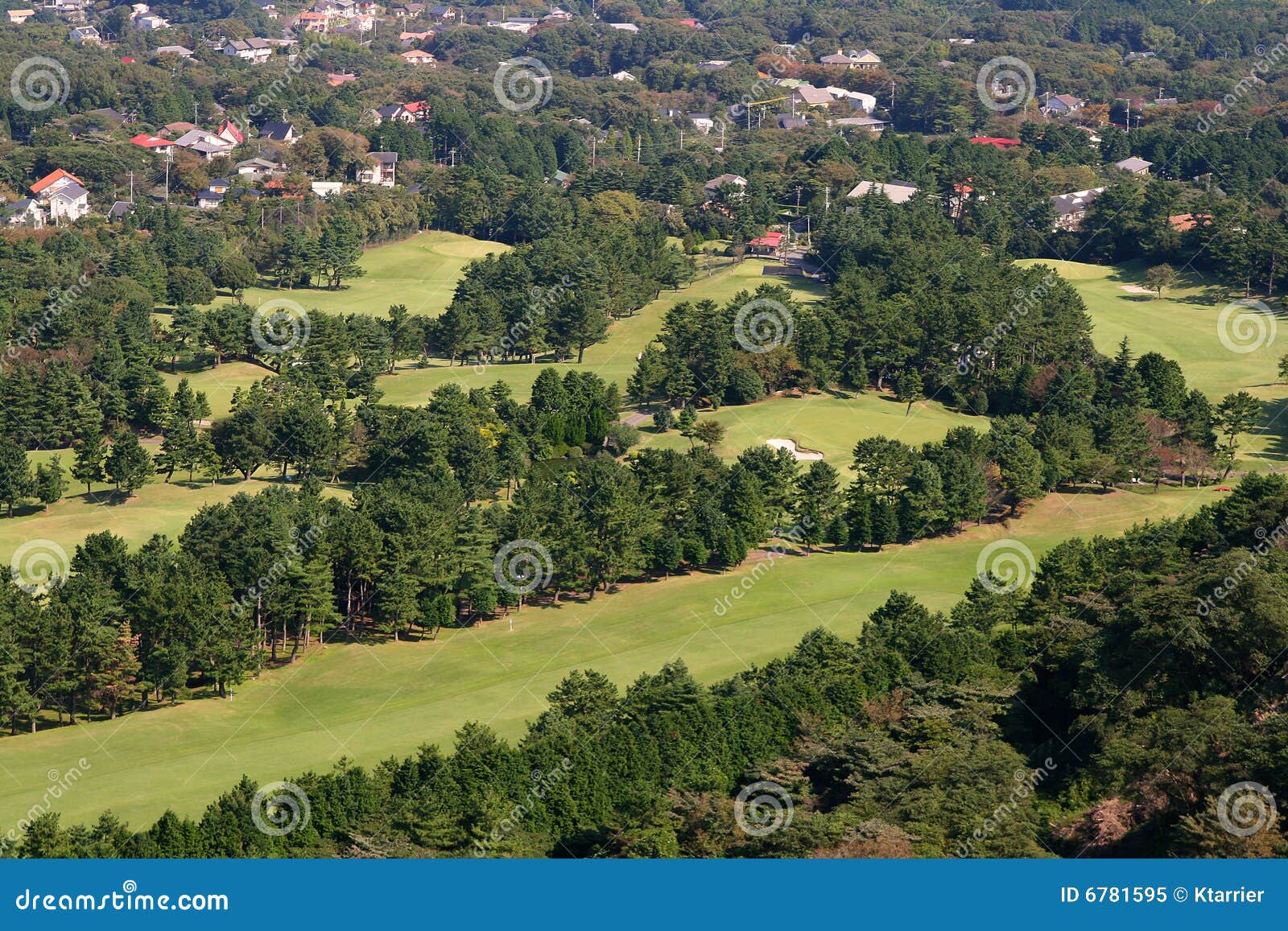 Golf course aerial view 1 stock image. Image of range - 6781595