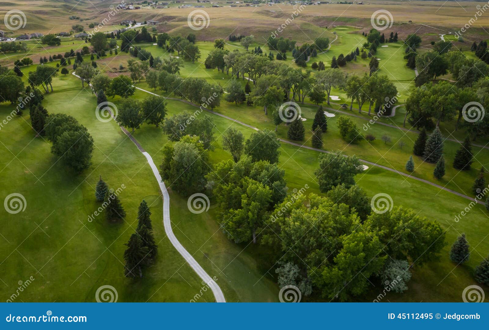Golf Course Aerial stock image. Image of path, ball, green - 45112495