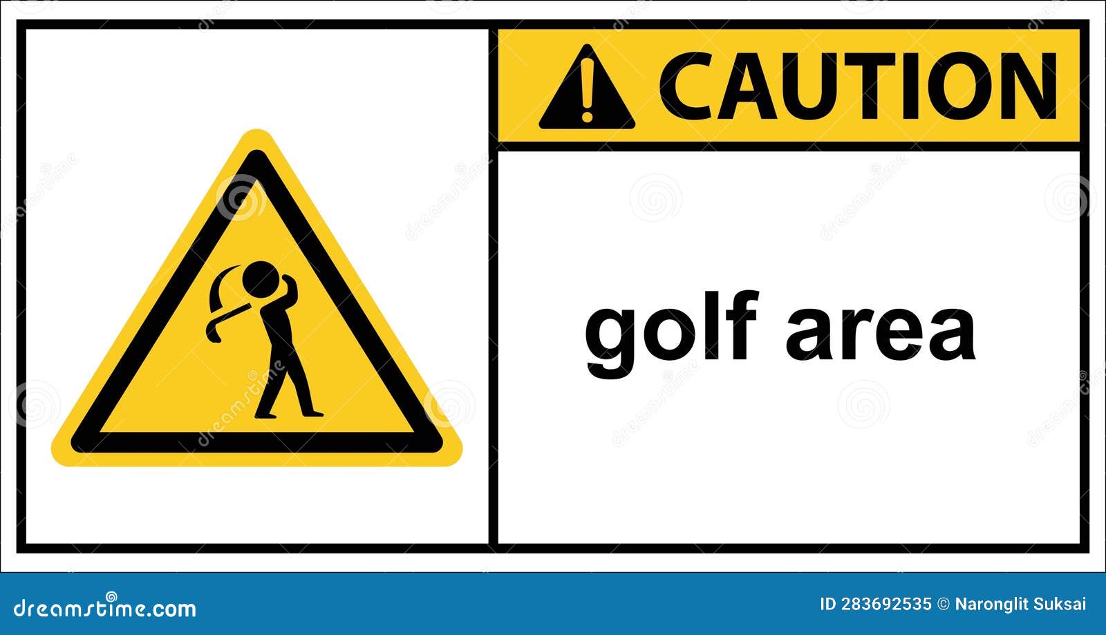 Golf Course,golf Area Caution Sign Stock Vector - Illustration of green ...