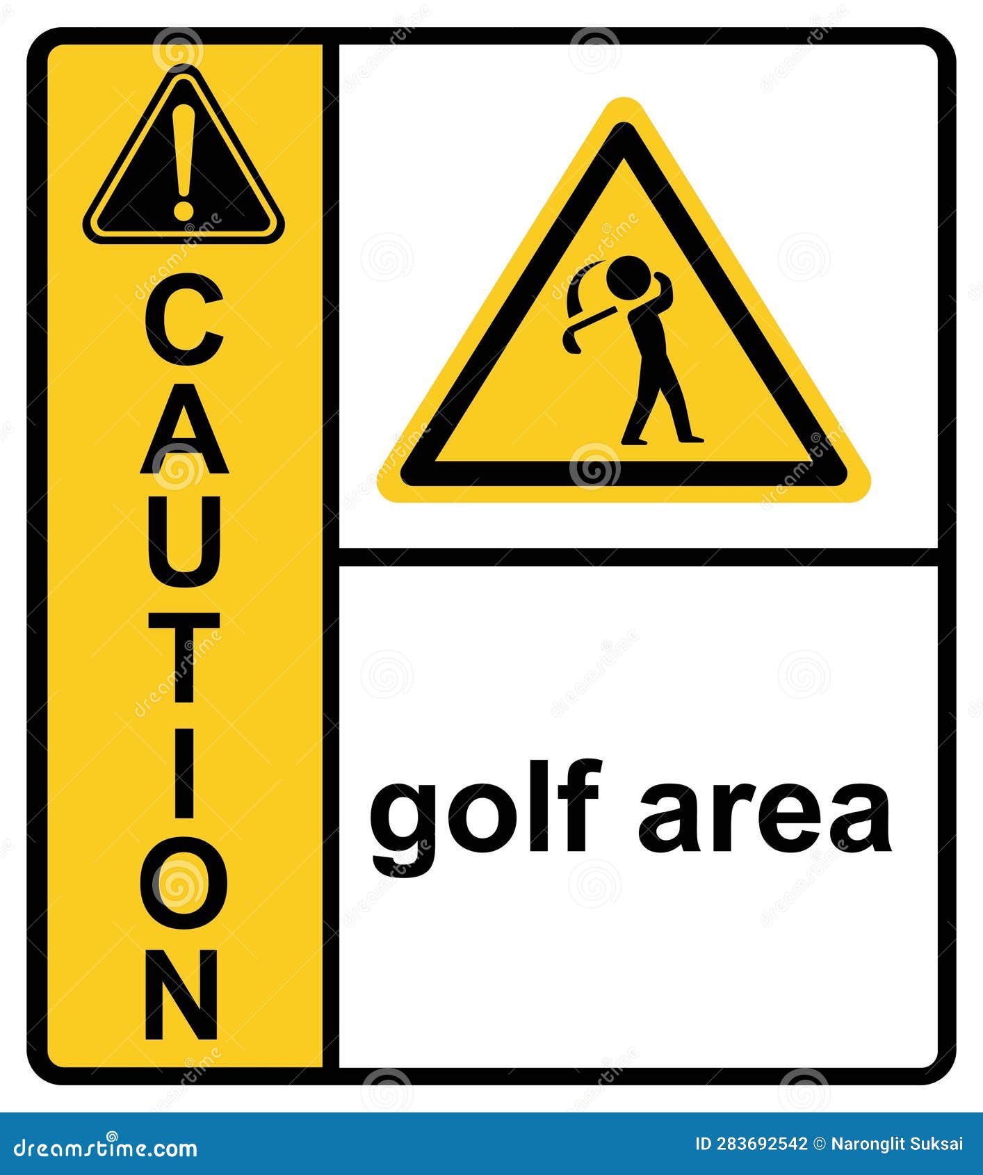 Golf Course,golf Area Caution Sign Stock Vector - Illustration of ...
