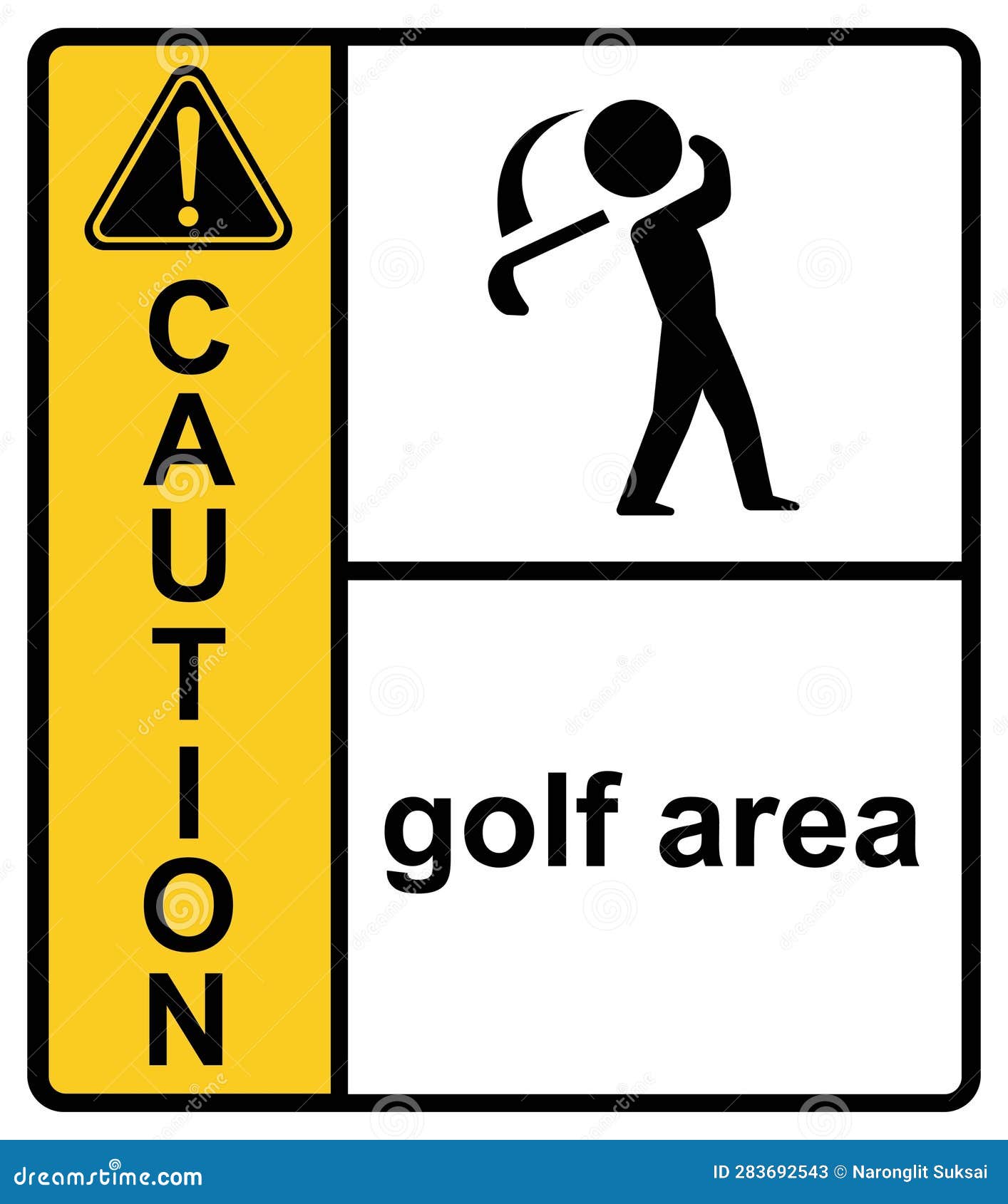 Golf Course,golf Area Caution Sign Stock Vector - Illustration of ...