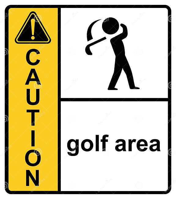 Golf Course,golf Area Caution Sign Stock Vector - Illustration of ...