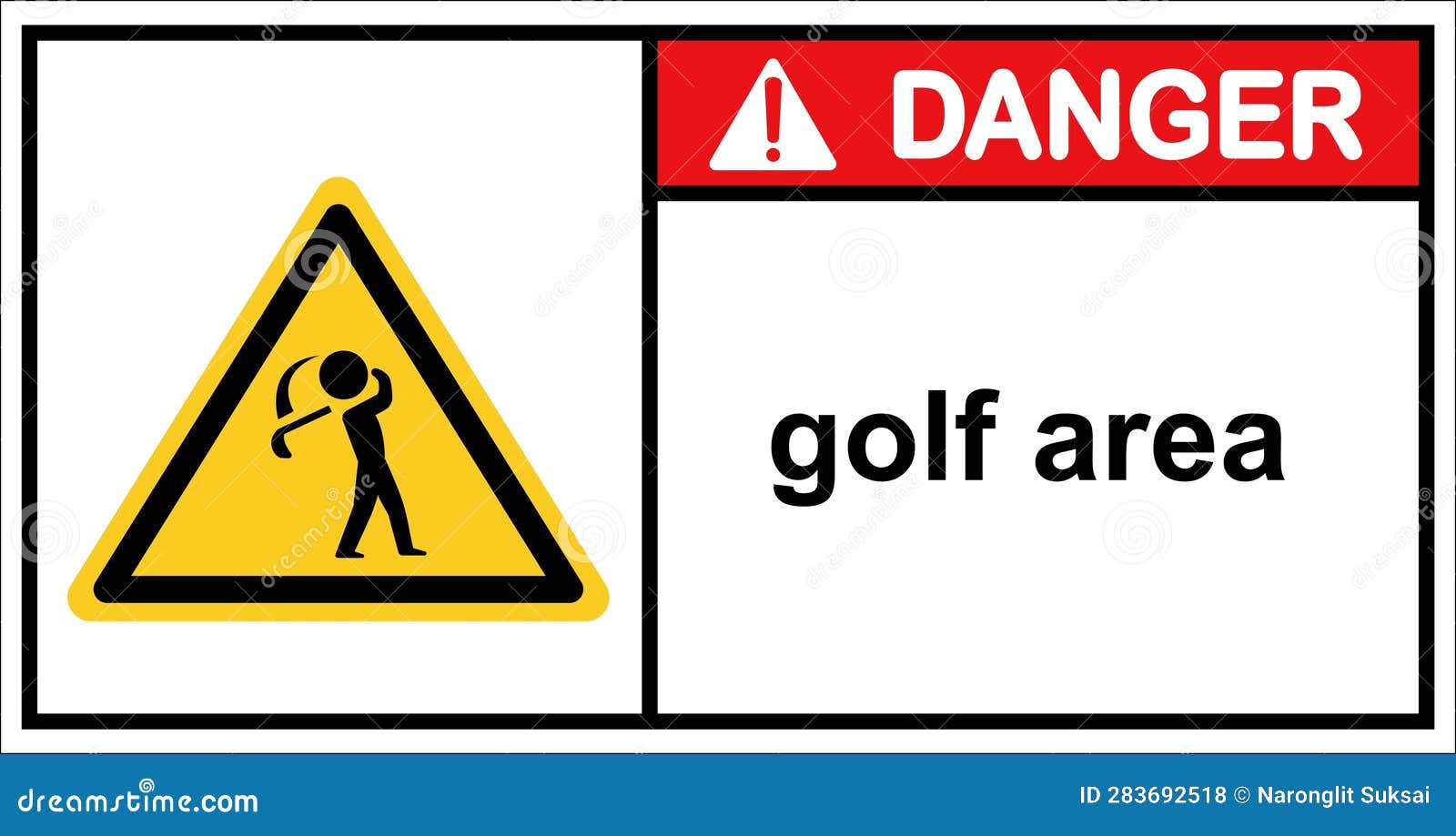 Golf Course,golf Area Danger Sign Stock Vector - Illustration of ...