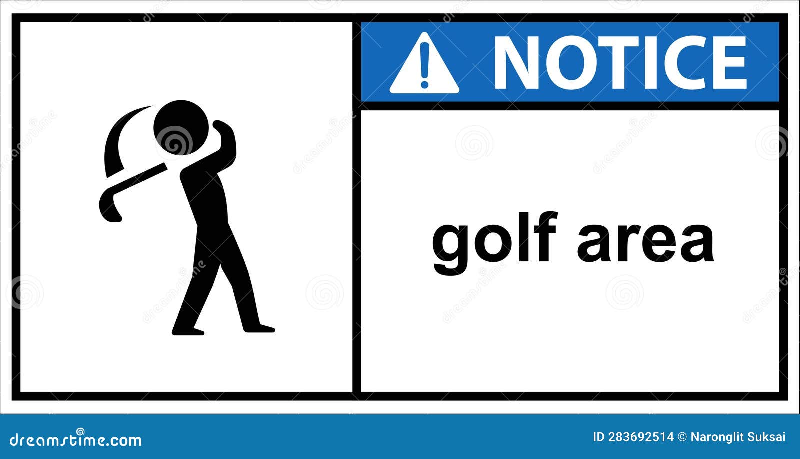 Golf Course,golf Area Notice Sign Stock Vector - Illustration of ...