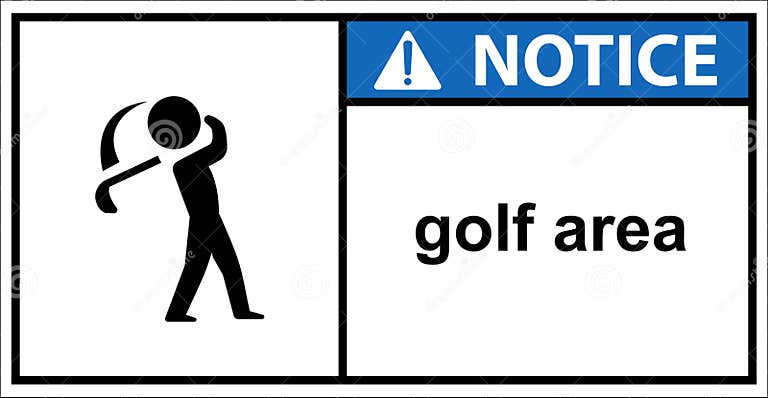 Golf Course,golf Area Notice Sign Stock Vector - Illustration of ...