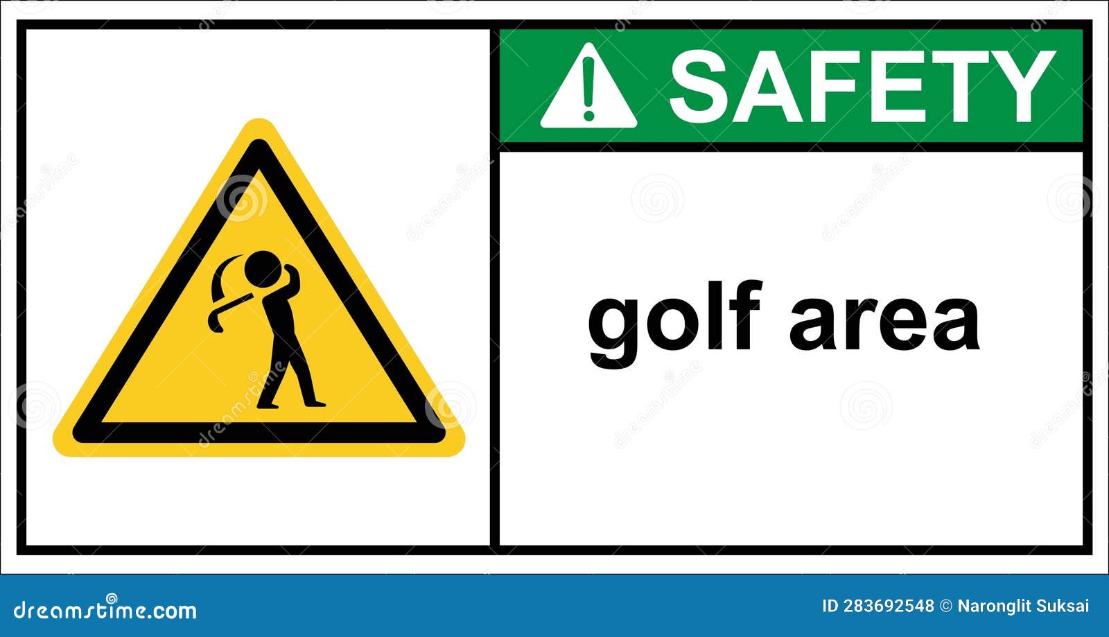 Golf Course,golf Area Safety Sign Stock Vector - Illustration of ...