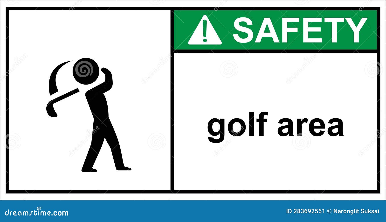 Golf Course,golf Area Safety Sign Stock Vector - Illustration of clouds ...