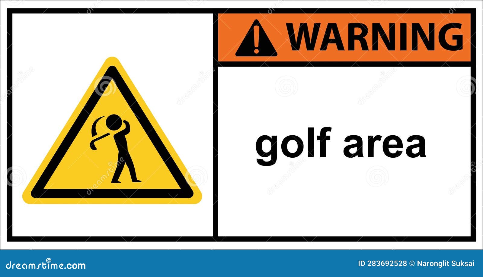Golf Course,golf Area Warning Sign Stock Vector - Illustration of space ...
