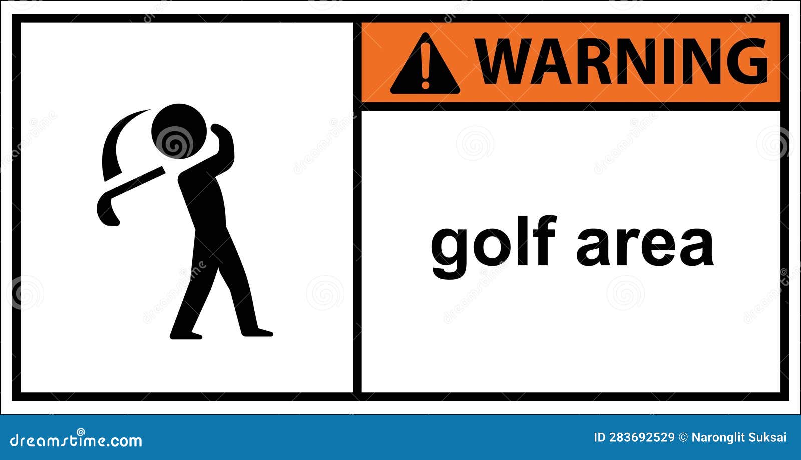 Golf Course,golf Area Warning Sign Stock Vector - Illustration of ...