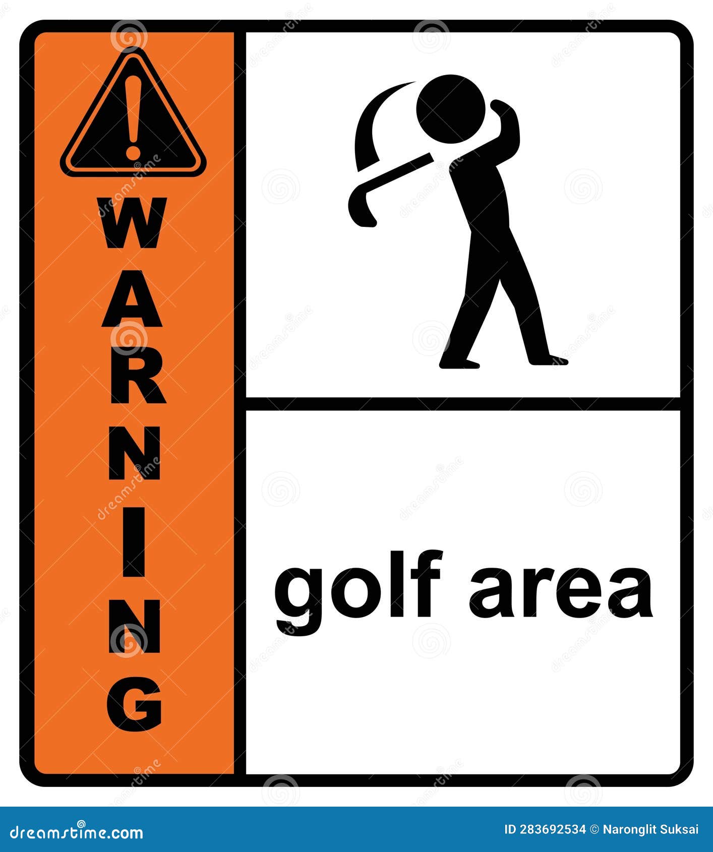 Golf Course,golf Area Warning Sign Stock Vector - Illustration of ...