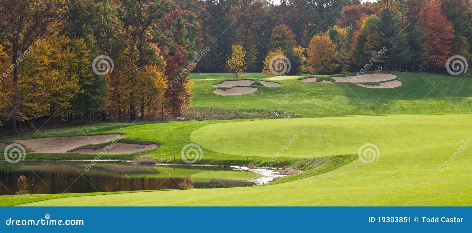 Golf Course in the Autumn stock image. Image of scenic - 19303851